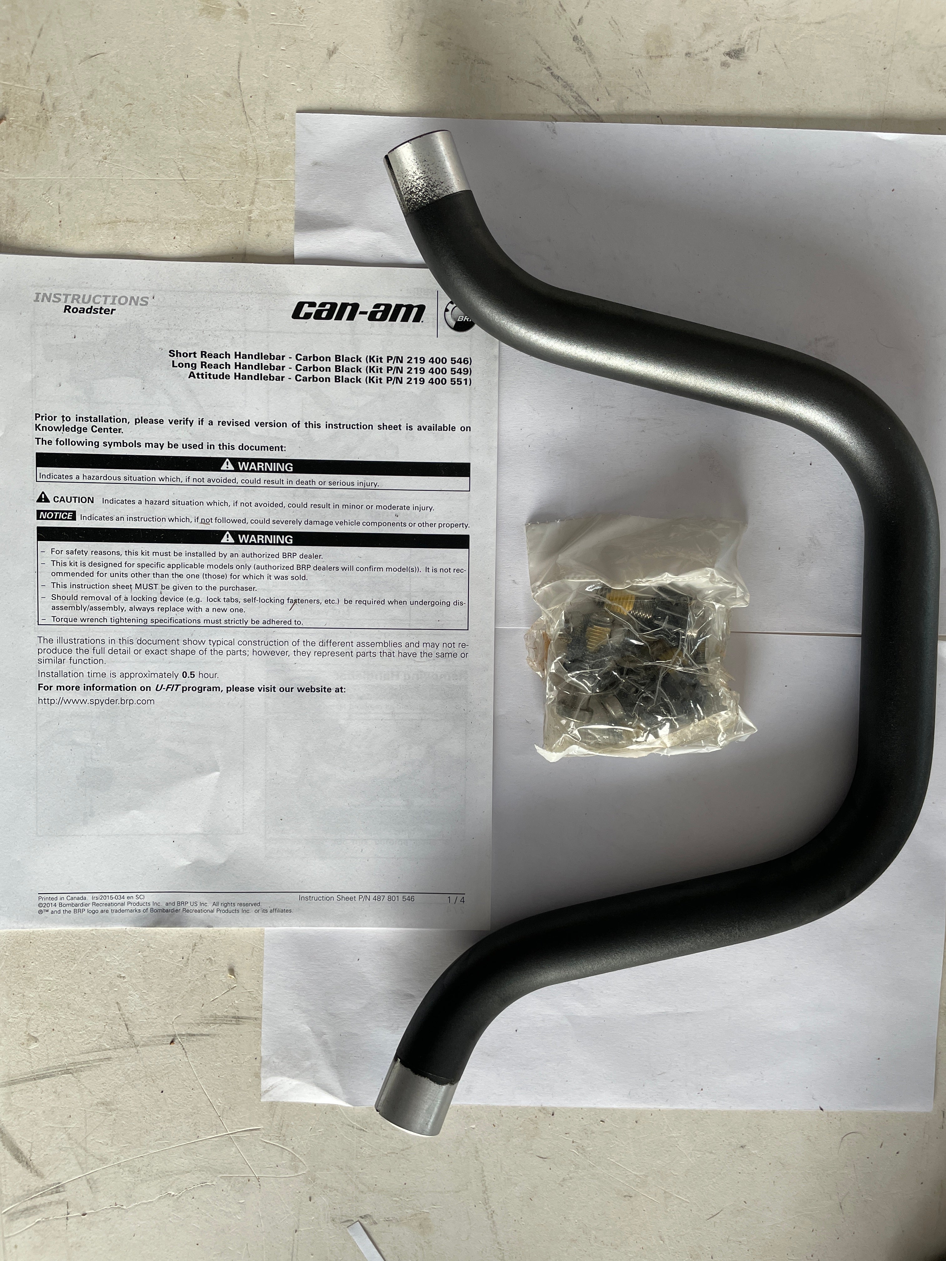 Can-Am Spyder Short Reach handlebar (ref : 219400546) – WRFB Destock